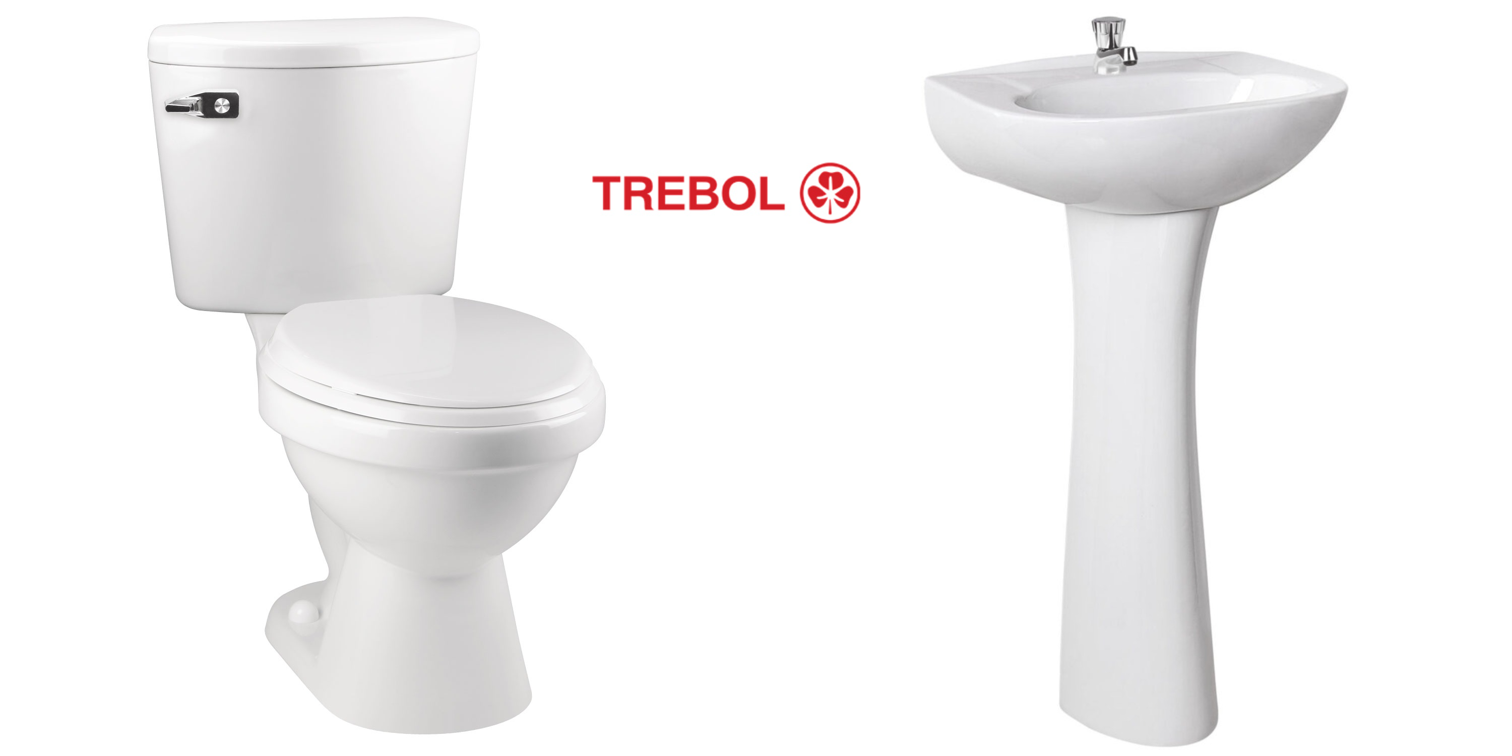 Medio baño rapid jet con mancora y pedestal TRÉBOL